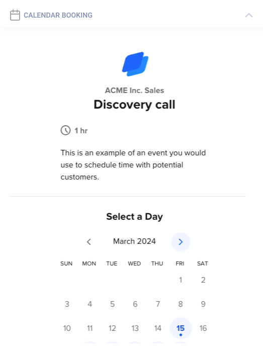 Setting up Calendar Booking