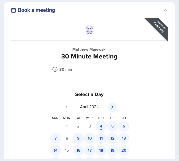 Setting up Calendar Booking